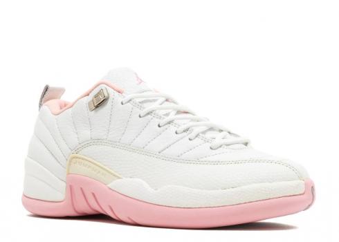 Air Jordan Womens 12 Retro Low Real Pink White Silver Metallic 308306 ...