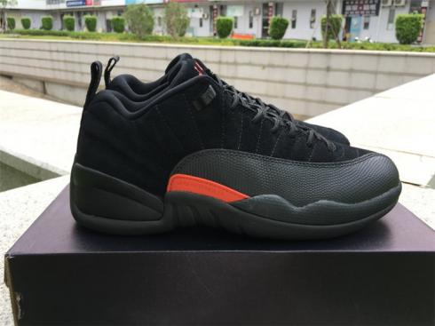 Nike Air Jordan Retro XII 12 Low Black Max Orange Men Shoes 308317-003 ...