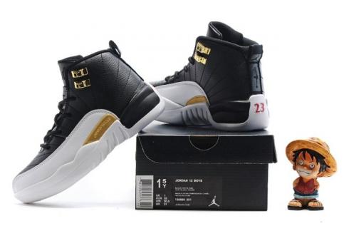 Nike Air Jordan Retro 12 The Master Black Metallic Gold White BG GS ...