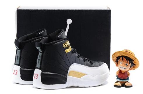 Nike Air Jordan Retro 12 The Master Black Metallic Gold White BG GS ...