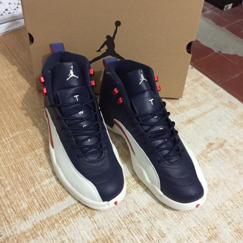 Nike Air Jordan XII 12 Retro Men Basketball Shoes Deep Blue White - Air ...