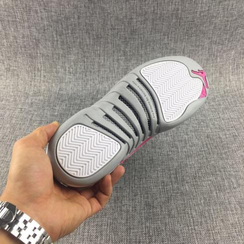 Nike Air Jordan Retro XII 12 White Wolf Grey Cool Vivid Pink Women ...