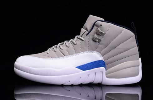 Nike Air Jordan XII 12 Retro Grey White Blue Men Shoes 130690 007 - Air ...
