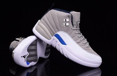 Nike Air Jordan XII 12 Retro Grey White Blue Men Shoes 130690 007 - Air ...