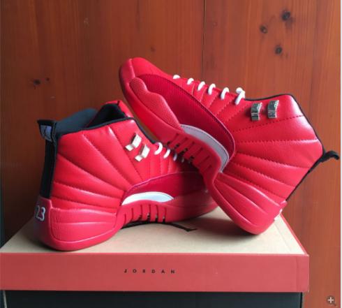 Nike Air Jordan XII 12 Retro red Silver Buckle men Basketball Shoes ...