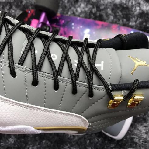 Nike Air Jordan XII 12 Wolf Grey White Golden Men Basketball Shoes ...