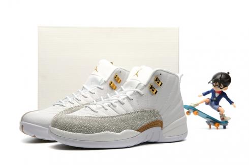 Nike Air Jordan 12 XII Retro OVO White Gold Wings Men Basketball Shoes ...