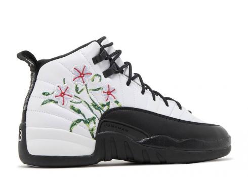 Air Jordan 12 Retro GS Floral Vivid Lavender Black Green White Mist ...