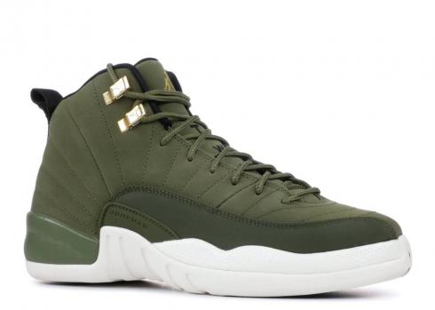 Air Jordan 12 Retro Gs Canvas Gold Sail Metallic Black Olive 153265-301 ...