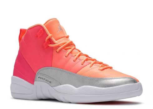 Air Jordan 12 Retro Gs Sunrise Pink Racer Punch Bright Mango White Hot ...