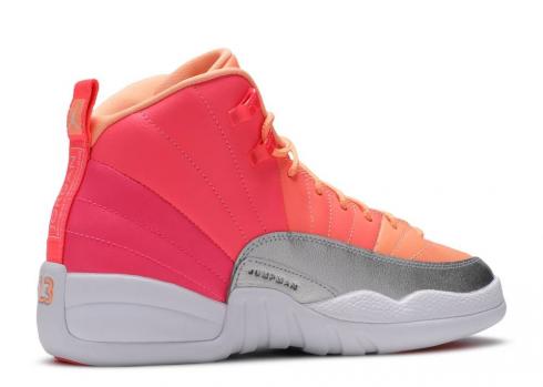 Air Jordan 12 Retro Gs Sunrise Pink Racer Punch Bright Mango White Hot ...