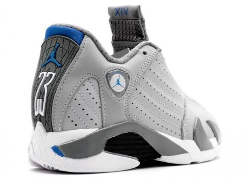 Air Jordan Airjordan 14 Retro Bp Sport Blue Grey Wolf White Cool 312092 ...