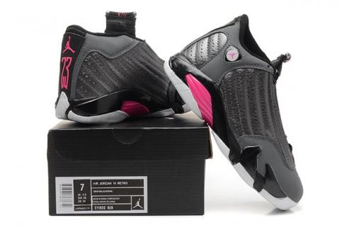 Nike Air Jordan 14 Retro GG Metallic DRK Grey Hyper Pink Girl Women ...