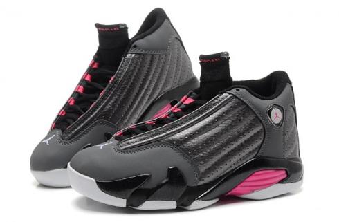 Nike Air Jordan 14 Retro GG Metallic DRK Grey Hyper Pink Girl Women ...
