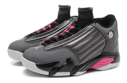 Nike Air Jordan 14 Retro GG Metallic DRK Grey Hyper Pink Girl Women ...