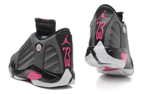 Nike Air Jordan 14 Retro GG Metallic DRK Grey Hyper Pink Girl Women ...