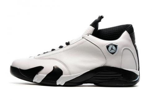 Nike Air Jordan 14 Retro XIV Men Shoes White Jade Black Toe 487471 ...