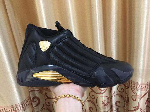 Nike Air Jordan Retro XIV 14 Retro Black gold men basketball shoes ...
