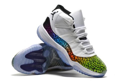 Nike Air Jordan XI 11 Retro Men Shoes White Black Multi Color - Air ...