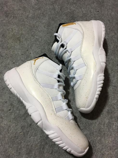 Nike Air Jordan XI 11 Retro OVO White Gold Men Shoes - Air Jordan XI 11 ...