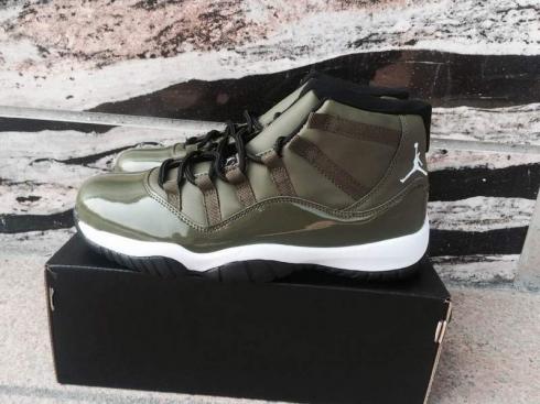 Nike Air Jordan XI 11 Retro olive green Men basketball Shoes 378037-421 ...