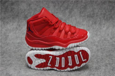 Nike Air Jordan XI 11 Retro bright red leather Basketball Shoes - Air ...