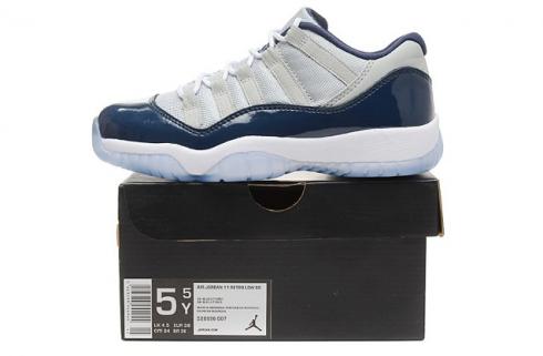 Nike Air Jordan Retro 11 XI Low Georgetown Navy Gum Men Shoes 528895 ...