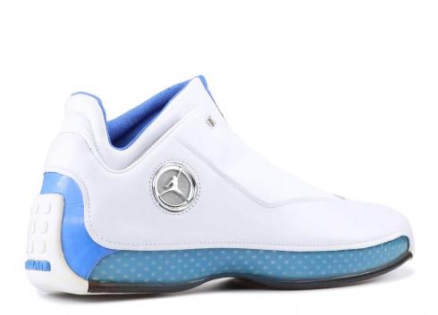 Air Jordan 18 Og Low Blue Chrome University Metallic White Silver ...