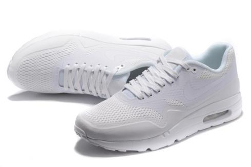 Nike Air Max 1 Ultra Essential Running Sneakers Pure White Shoes 819476 ...