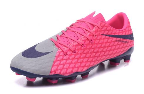 Nike Hypervenom Phantom III FG low help Pink silver deep Blue football ...