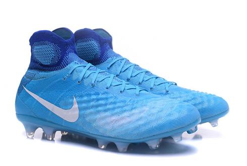 Nike Magista Obra II FG Soccers Football Shoes Volt Navy Blue White ...