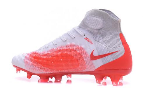 Nike Magista Obra II FG Soccers Shoes ACC Waterproof White Red - Nike ...