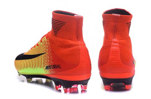 Nike Mercurial Superfly V FG ACC High Football Shoes Soccers Red Yellow ...