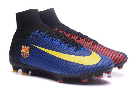 Nike Mercurial Superfly V FG Barcelona Soccers Shoes Red Blue Yellow ...