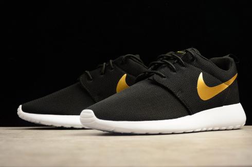 Nike Roshe Run One Casual Shoes Black Gold Sail 844994-996 - Roshe Run ...