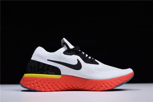 Nike Epic React Flyknit True White Black Pure Platinum Bright Crimson Volt AQ0067 103 - Nike ...
