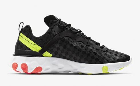 Nike React Element 55 Black Hyper Crimson Volt Flash Crimson CJ0782-001 - Nike React Element 55 ...