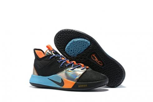 Nike PG 3 NASA EP Black Iridescent Blue Orange Paul George Basketball ...