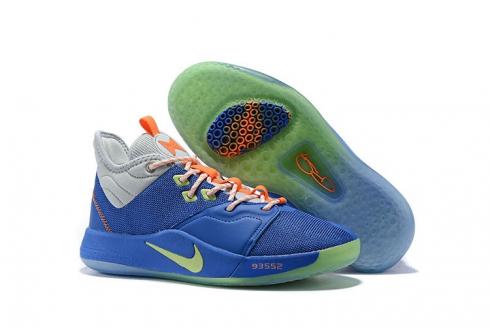 Nike PG 3 NASA EP Royal Blue Green Grey Orange Paul George Basketball ...