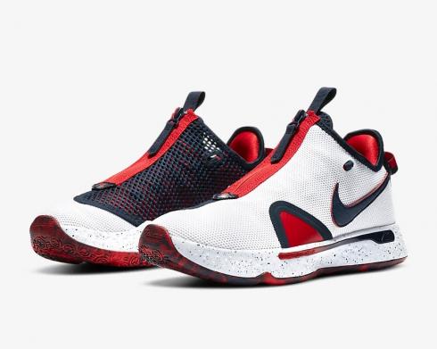 Nike PG 4 USA White Obsidian University Red Black CD5079-101 - Nike ...