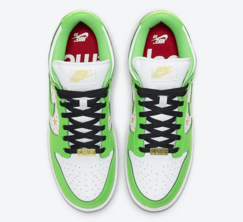 Nike SB Dunk Low Supreme Stars Mean Green Metallic Gold White DH3228 ...