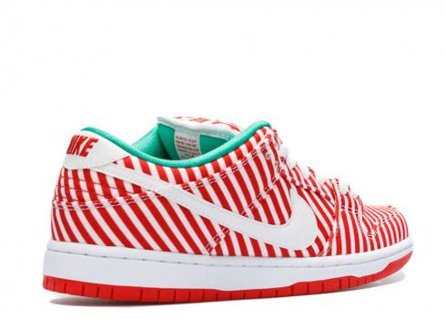 Nike SB Dunk Low Candy Cane Challenge White Green Stadium Red 313170 ...