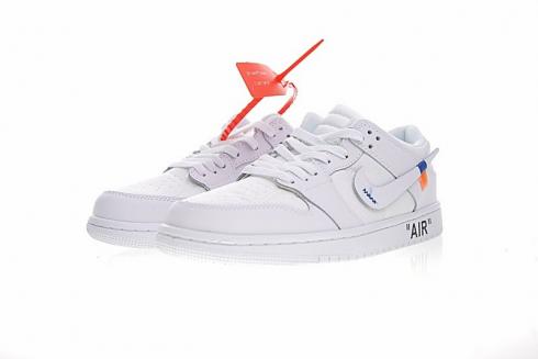 Off White X Nike Nike Dunk Low Pro Sb White Blue Orange 332558-164 ...