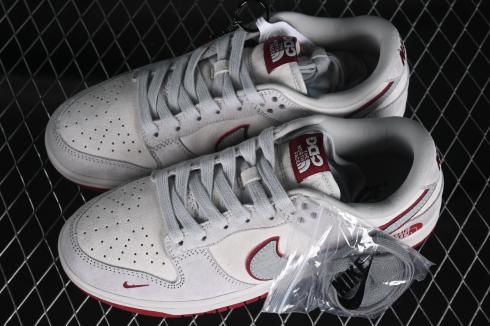 The North Face x CDG x Nike SB Dunk Low Grey Dark Red DQ1098-336 - NIke ...