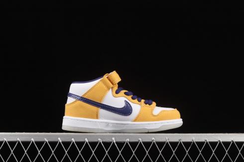 Nike SB Dunk Mid Pro ISO Kid White Yellow Purple CD6754-800 - NIke Dunk ...