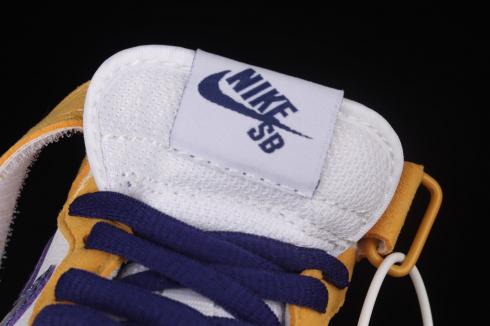 Nike SB Dunk Mid Pro ISO Kid White Yellow Purple CD6754-800 - NIke Dunk ...