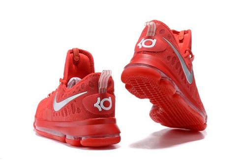 Nike KD 9 Kevin Durant Men Basketball Shoes All Red Silver 843392 - KD ...