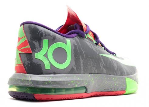 Nike Kd 6 Energy Electric Cool Grey Green Bright Crimson 599424-008 - KD Trey 6 - Sepcleat