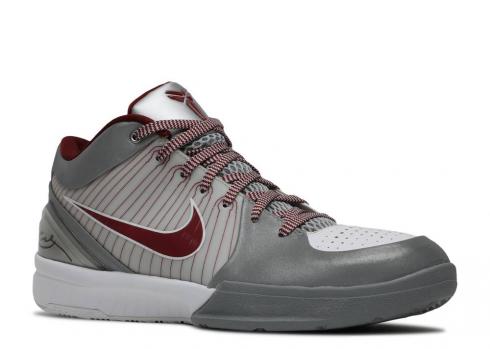 Nike Zoom Kobe 4 Ace Silver Red Merion Lower Tm Metallic 344335-061 ...