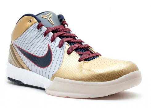 Nike Zoom Kobe 4 Gold Medal Red Varsity White Obsidian Dark Metallic ...